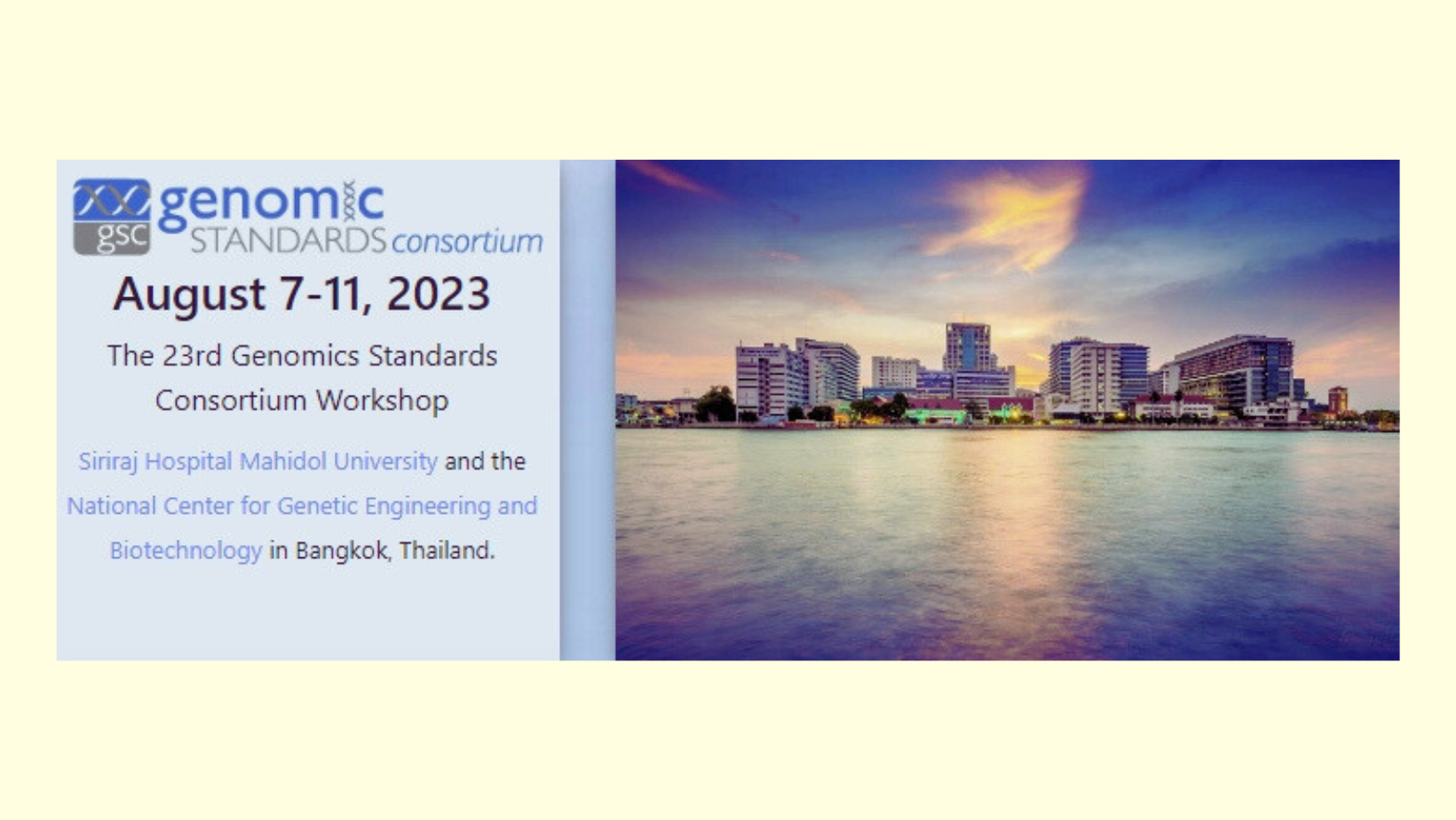 The 23rd Genomics Standards Consortium Workshop – Thaibioresources